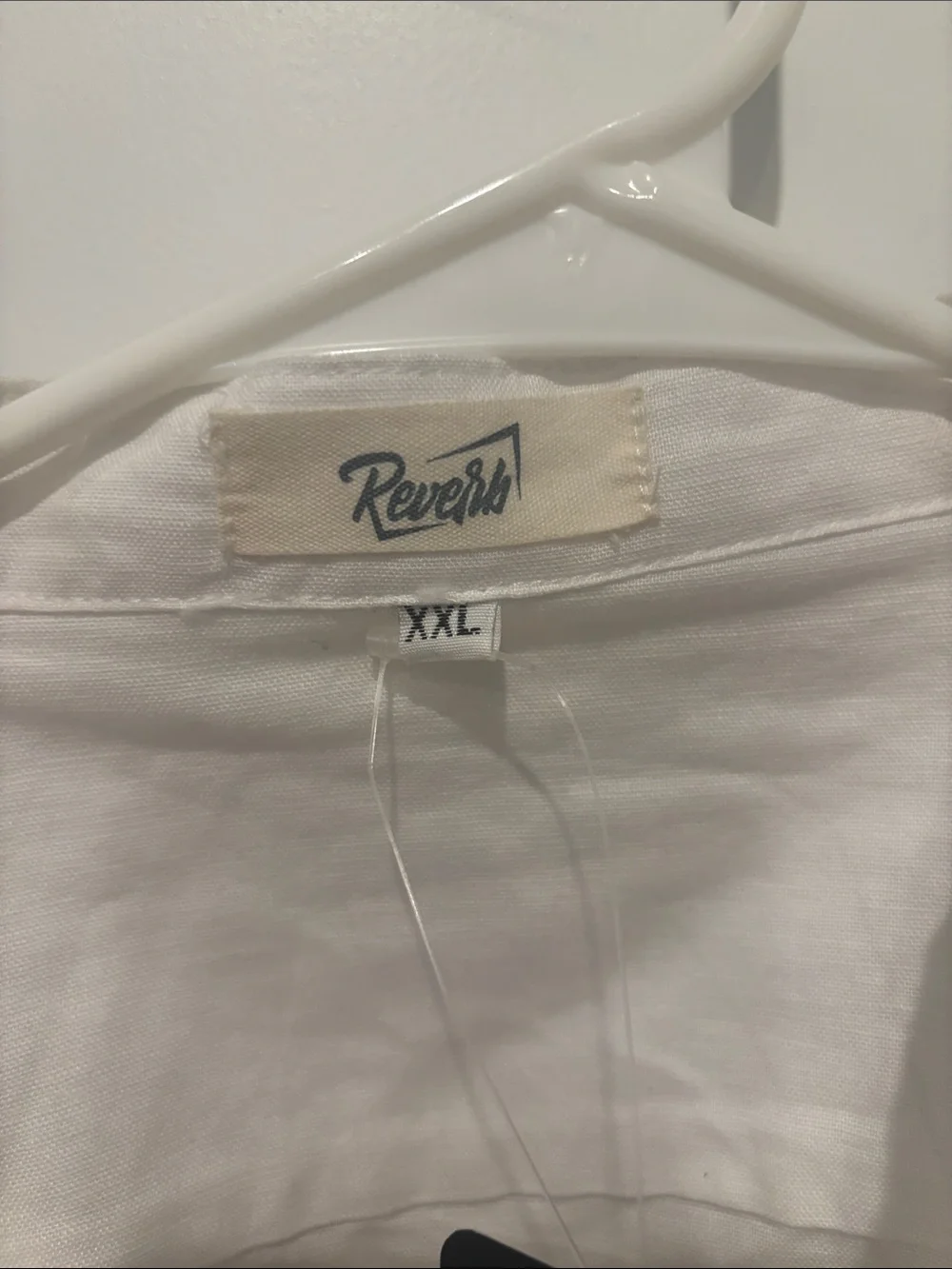 Reverse Shirts Reverse White Shortsleeve Button Linen Down Henley
